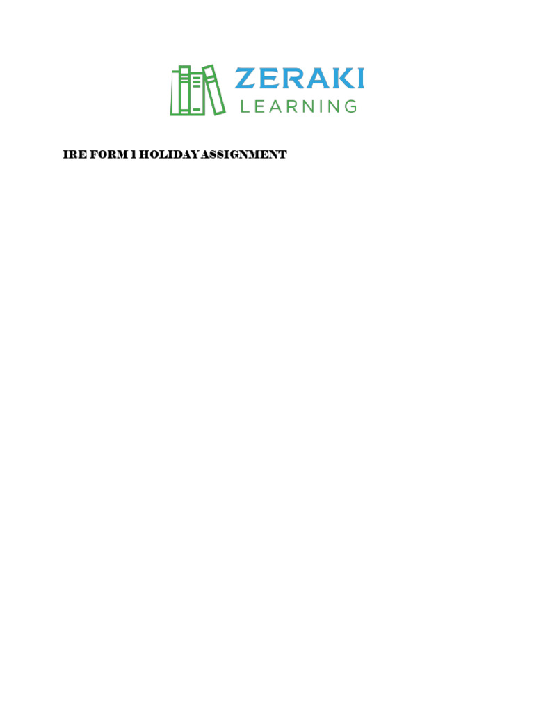 Form 1 I R E Assignment 735 1590482028204 Zeraki Learning IRE Form1 ...
