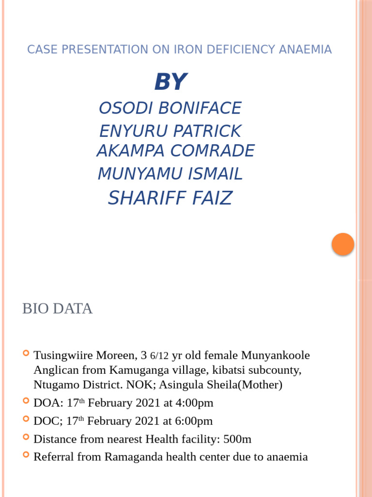 34.osodi-Case Presentation @2021 | PDF | Anemia | Medical Specialties