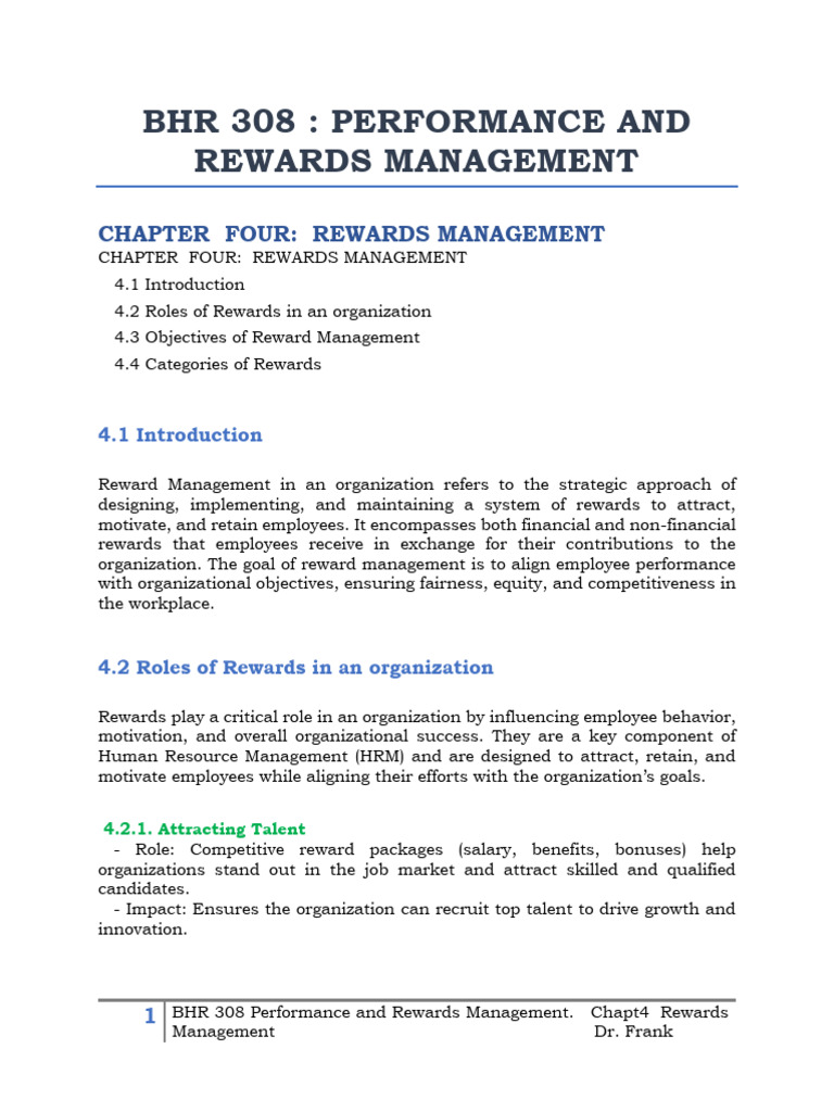 BHR 327 Chapt 4 Rewards Management | PDF | Cost Of Living | Employment