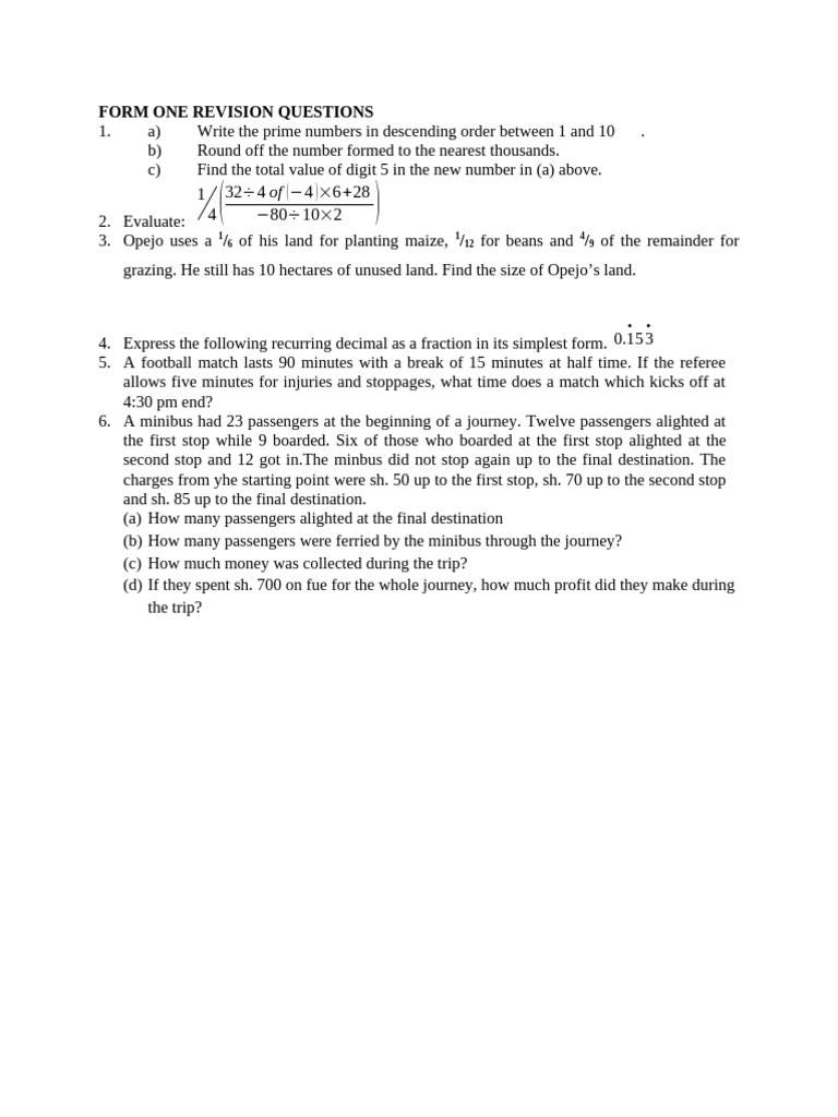 Mixture Form One | PDF
