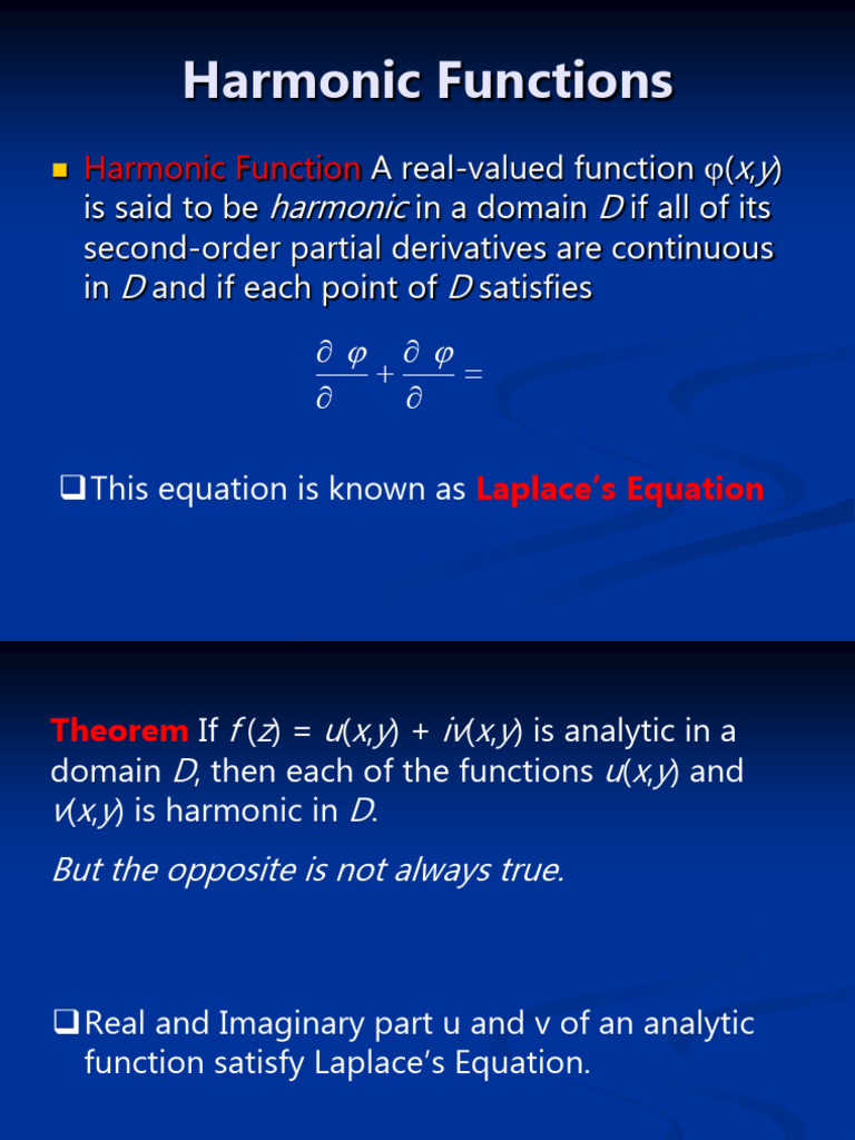 Lec 5 Harmonic Function Laplace's Eq | PDF | Function (Mathematics) | Mathematical Analysis