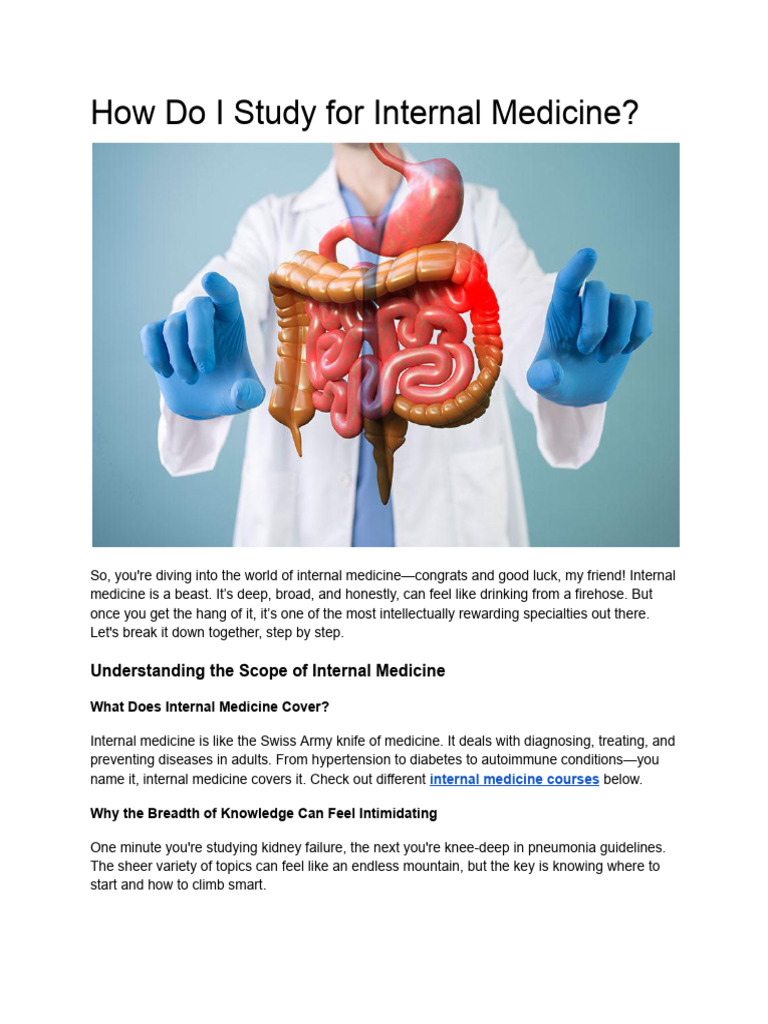 How Do I Study For Internal Medicine | PDF | Internal Medicine ...