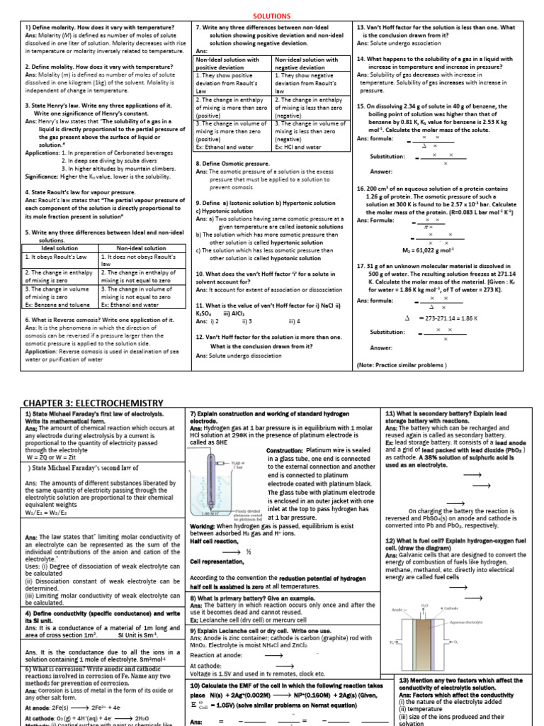 CHEMISTRY FIXED QUESTIONS AFFAN183 - Unlocked | PDF | Reaction Rate ...