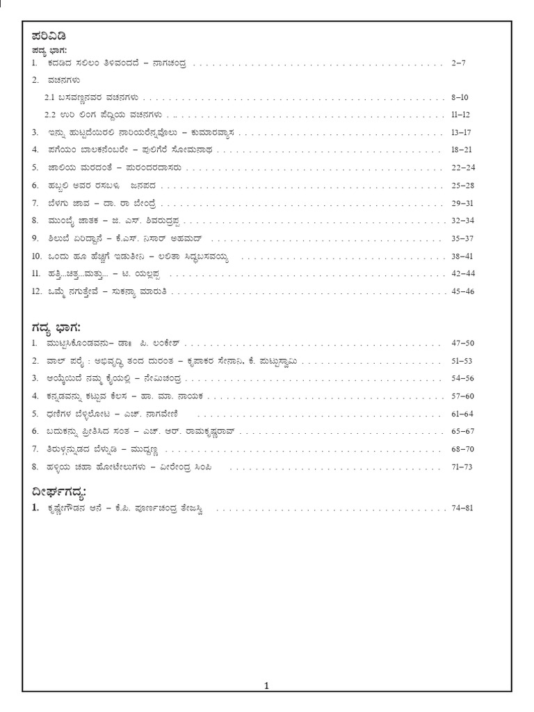 II PUC Kannada Full Notes | PDF