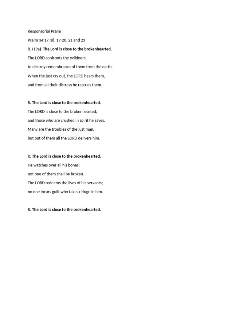Responsorial Psalm | PDF