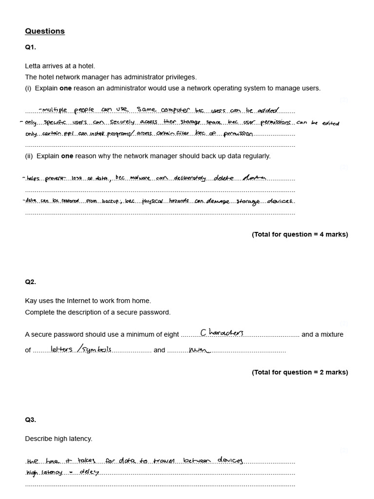 UNIT 2 ICT Past Paper Revision PDF | PDF | Smartwatch | Wi Fi