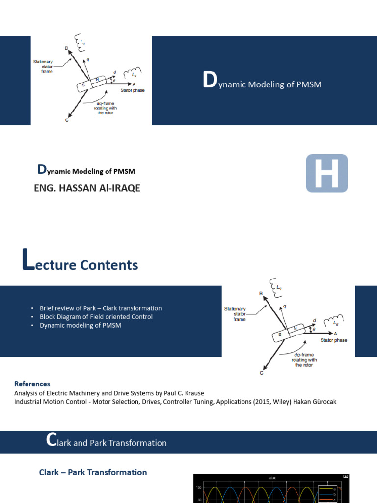 Dynamic Modeling of PMSM | PDF | Inductance | Electric Motor