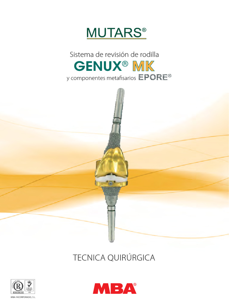 Sistema GENUX MK y componentes EPORE | PDF | Rodilla | Titanio