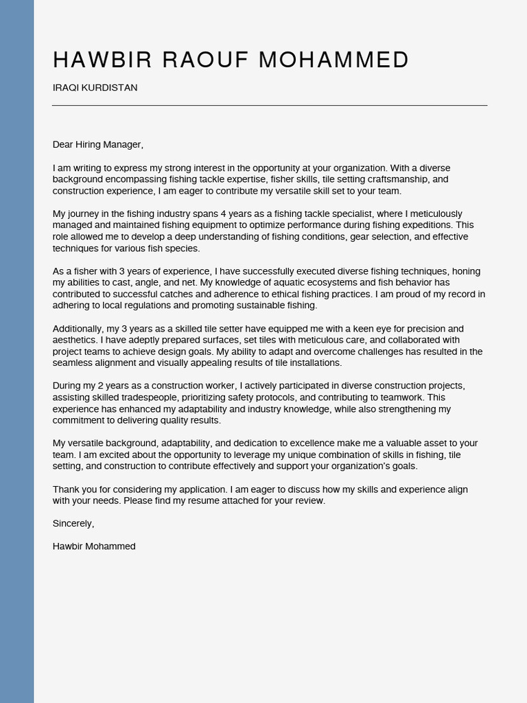 HAWBIR RAOUF MOHAMMED CoverLetter | PDF
