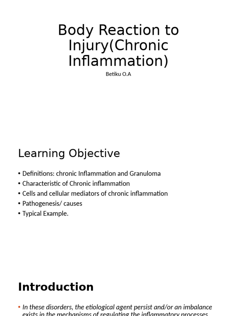 Body Reaction to Injury (Chronic Inflammation) | PDF | Tuberculosis ...