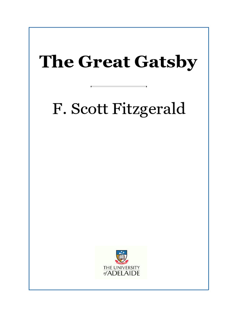 The Great Gatsby- F. Scott Fitzgerald | PDF | The Great Gatsby