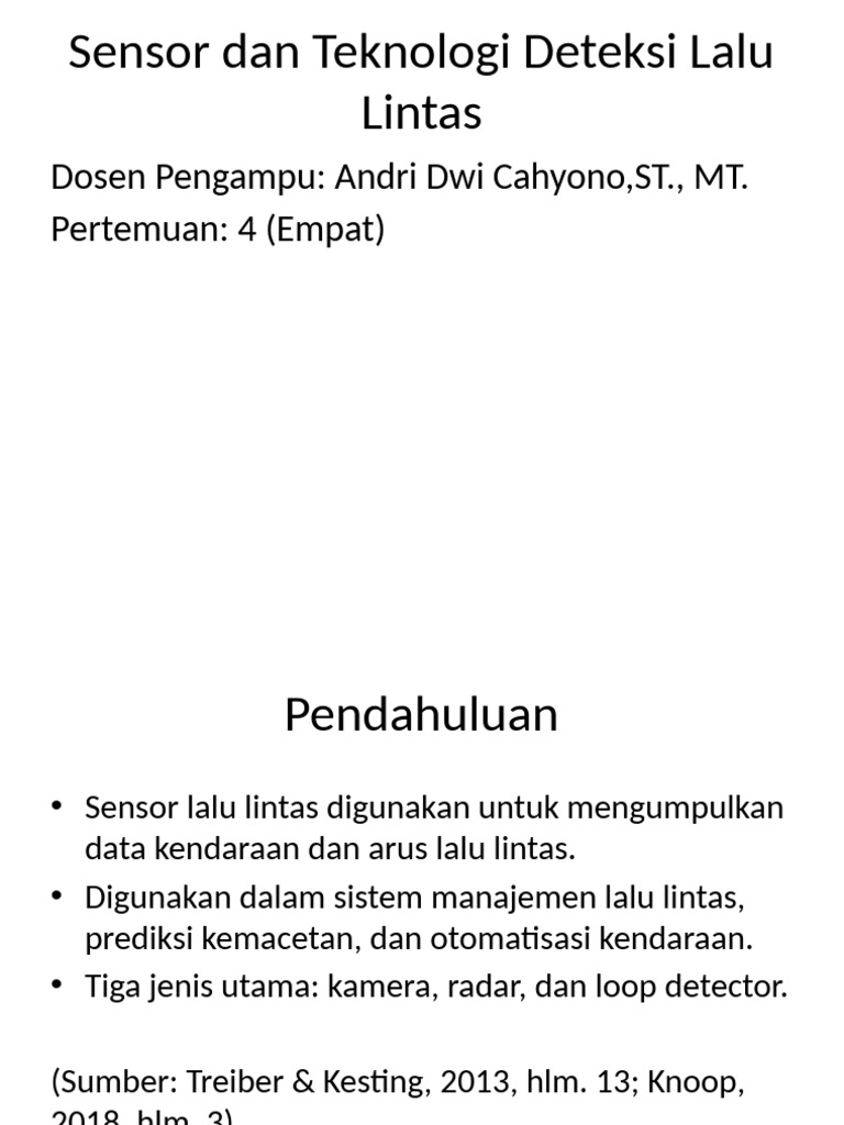 Sensor Teknologi Deteksi Lalu Lintas | PDF