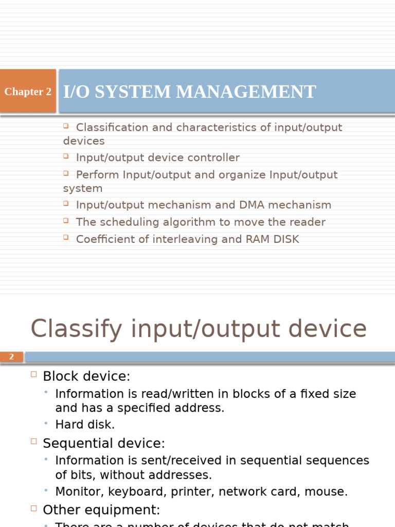 Chapter - 02 - IO System Management | PDF | Input/Output | Data