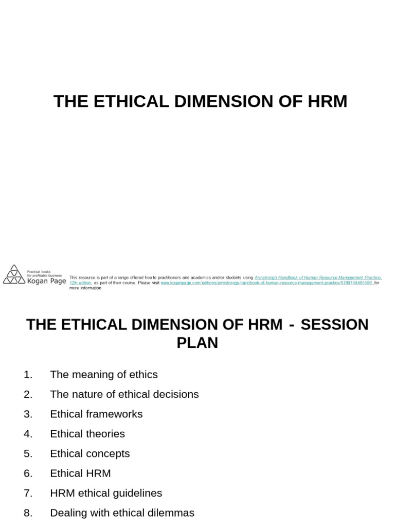 Ethical Frameworks in HRM Explained | PDF