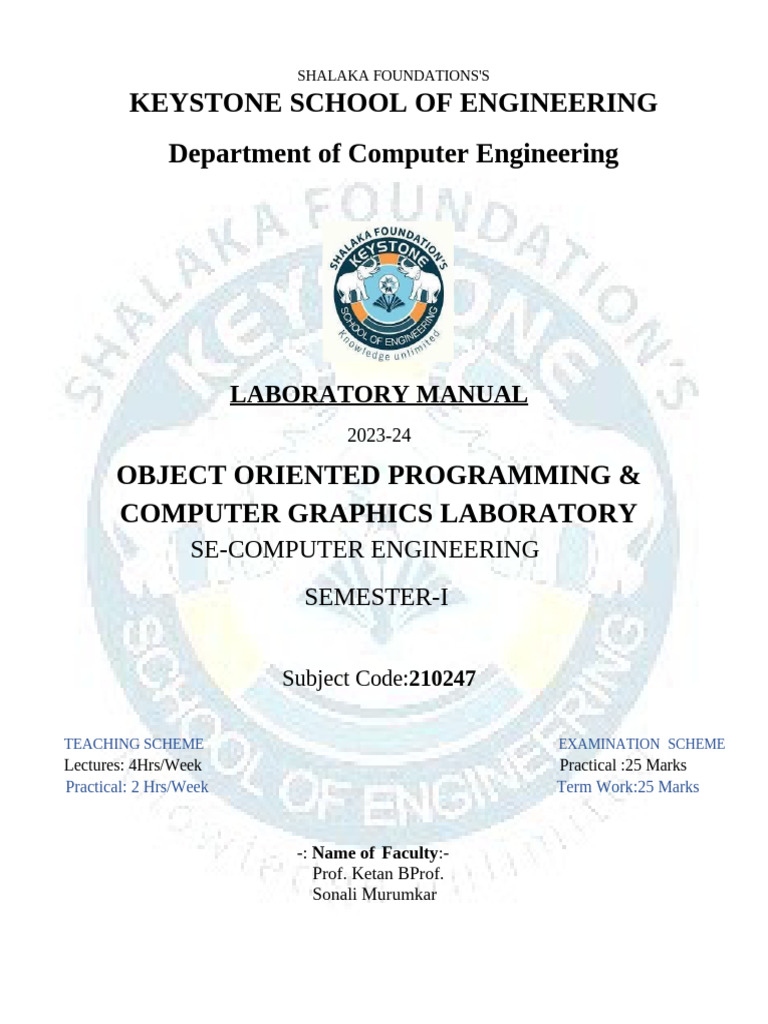 SE-OOPCG Lab Manual | PDF | Programming | Constructor (Object Oriented Programming)