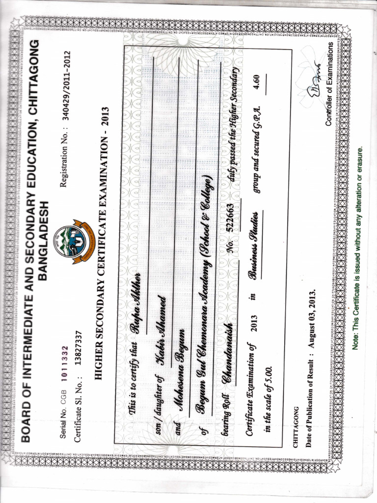 HsC certifi rupa | PDF