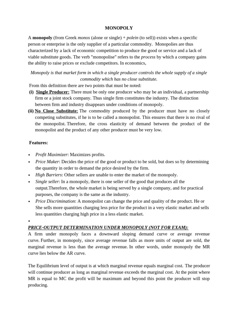 Understanding Monopoly Economics | PDF | Monopoly | Profit (Economics)