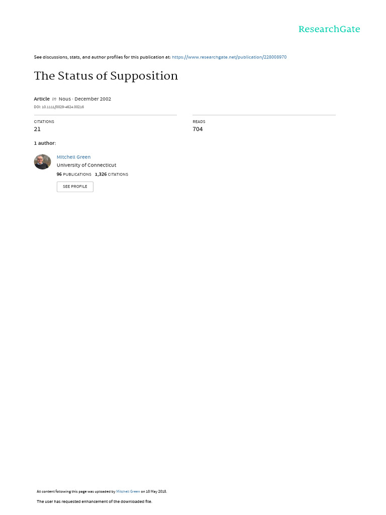 The_Status_of_Supposition | PDF | Intention | Deductive Reasoning