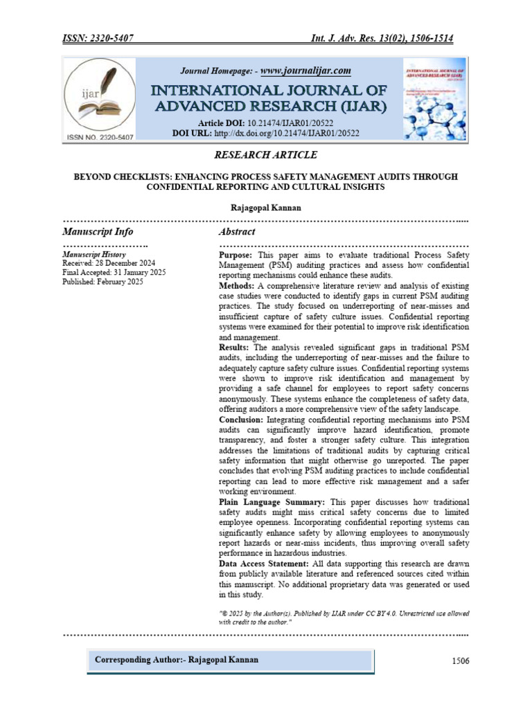 Enhancing PSM Audits with Confidential Reporting | PDF | Audit | Safety