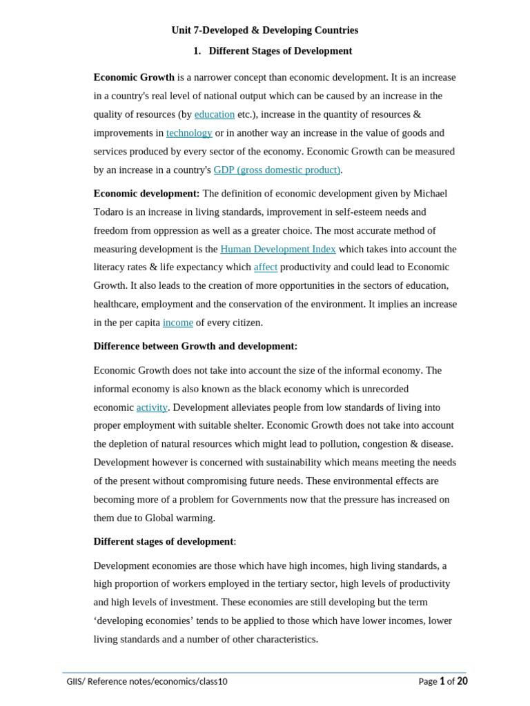 Economic Growth vs. Development Insights | PDF | Poverty | Poverty ...