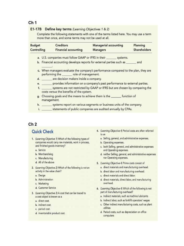 Optional Exercises (Ch 1 - 5) | PDF
