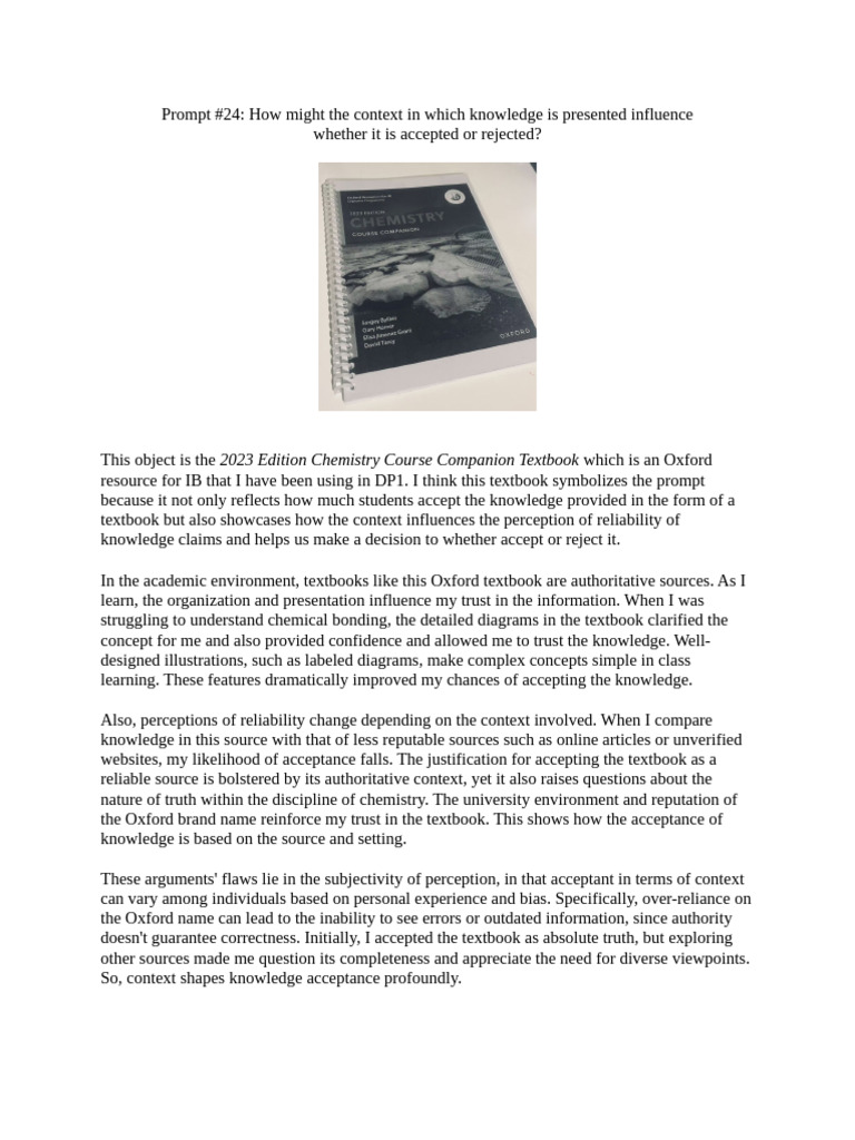 Influence of Context on Knowledge Acceptance | PDF