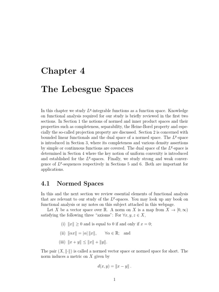 MATH5011 Chapter 4.2014 | PDF | Functional Analysis | Norm (Mathematics)