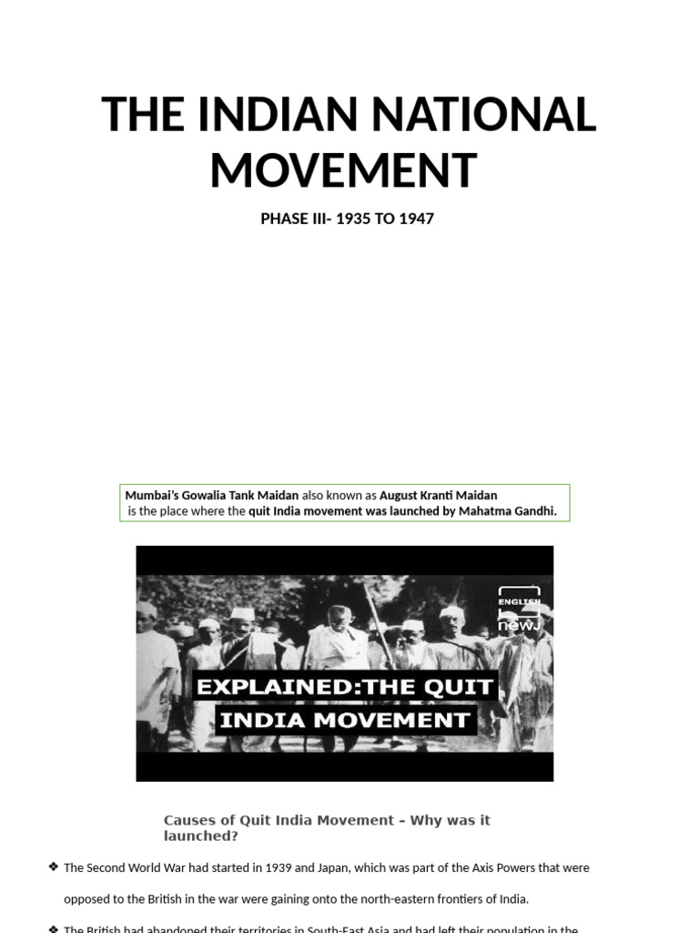 The Indian National Movement Phase 3 | PDF | British India ...
