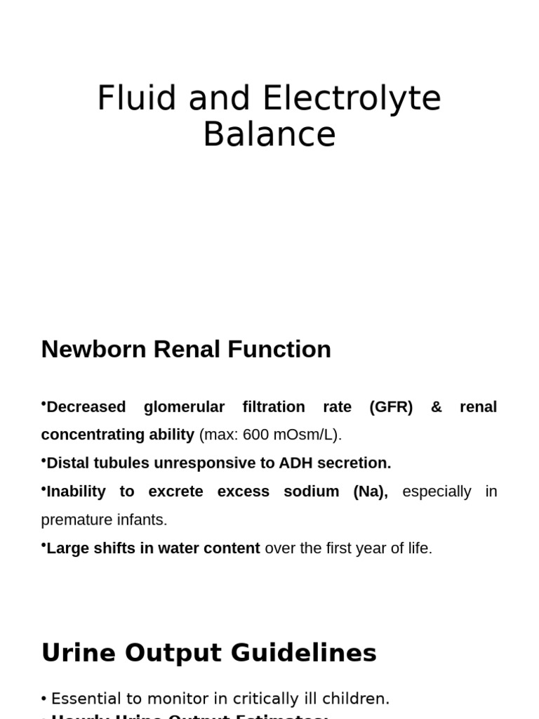 Newborn Fluid and Electrolyte Management | PDF