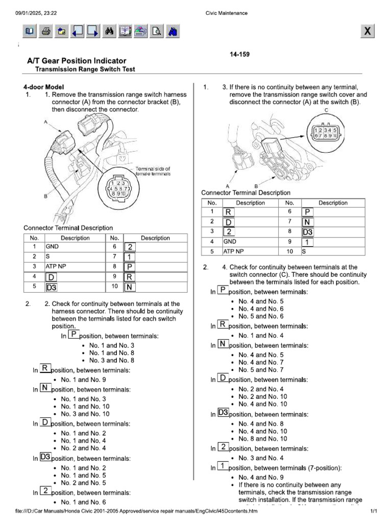 transmition Range Switch Test | PDF
