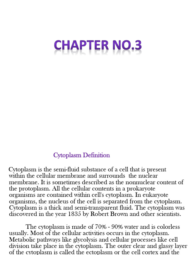 Composition of Cytoplasm | PDF | Cytoplasm | Cytosol