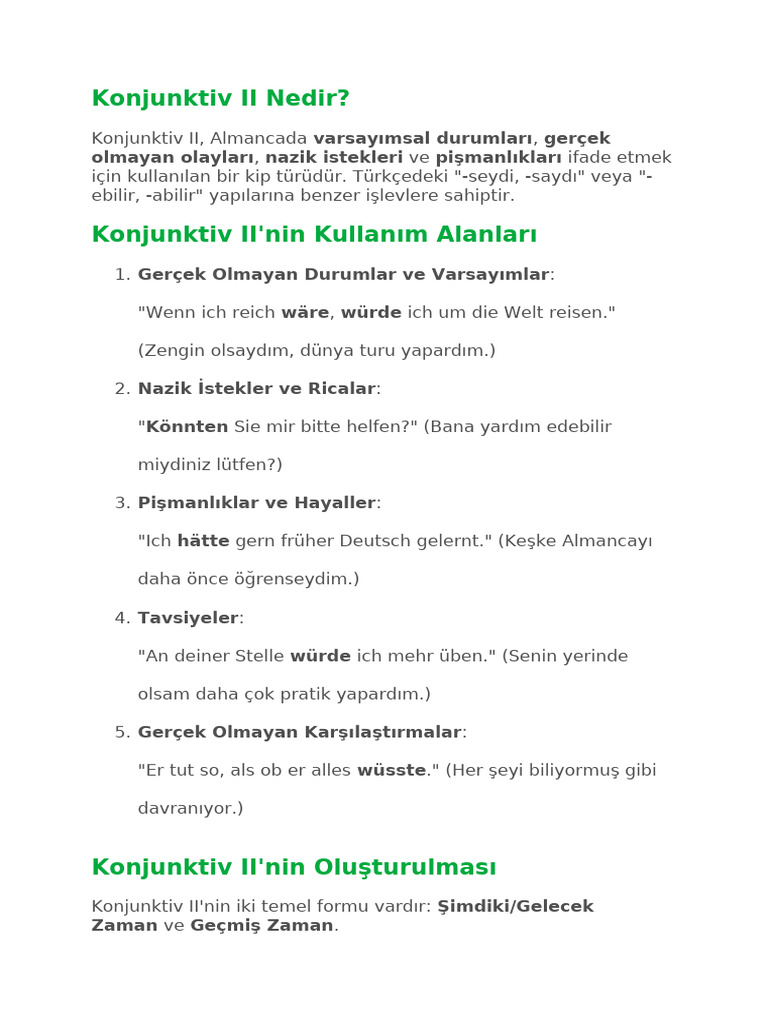 Konjunktiv II Nedir | PDF