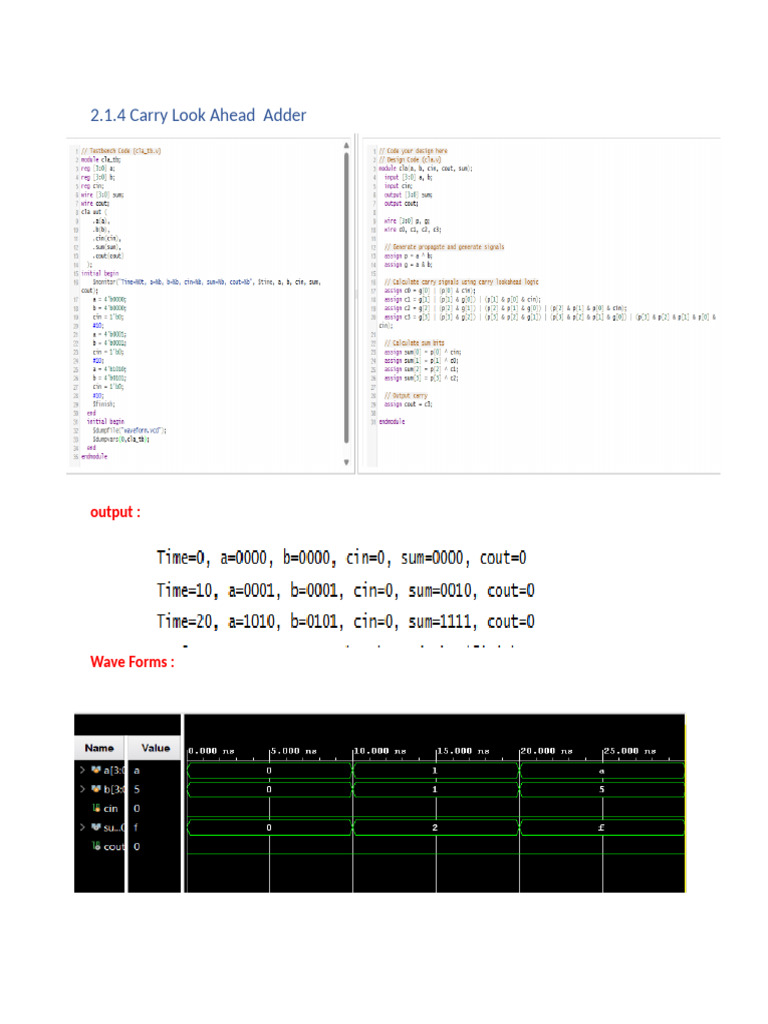 carry look ahead adder | PDF