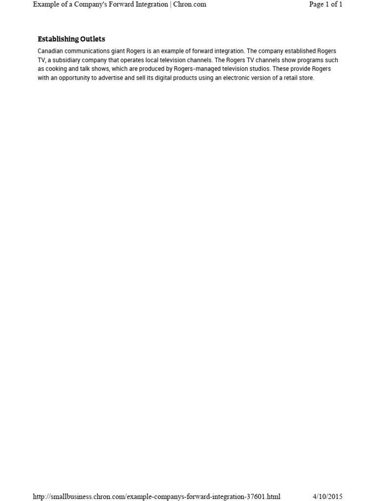 Forward Integration | PDF