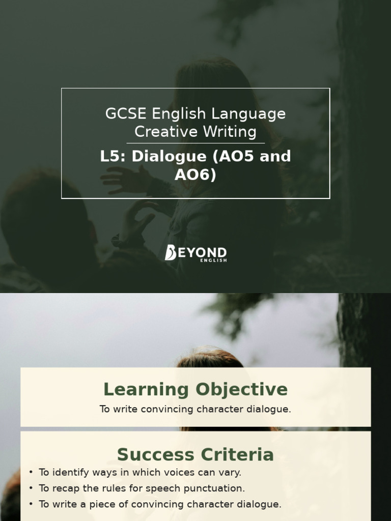 GCSE Creative Writing L5 Powerpoint | PDF | Punctuation | Human Communication
