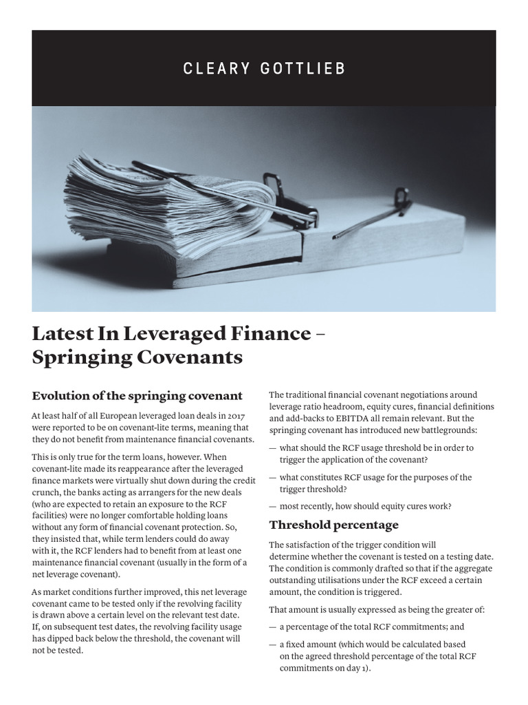 Springing Covenants | PDF | Credit | Finance & Money Management