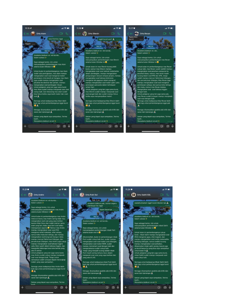 Laporan Perkembangan Oktober - Bu Dewi | PDF