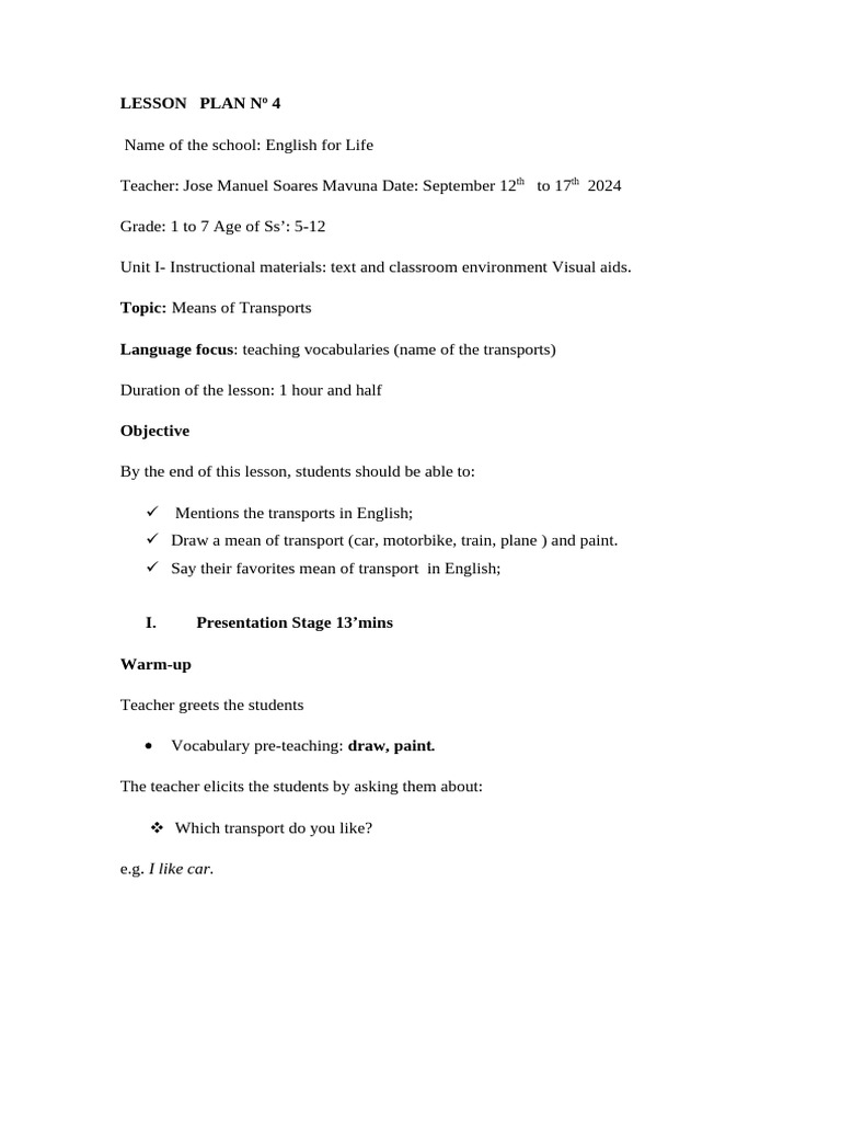 Lesson Plan #4 | PDF