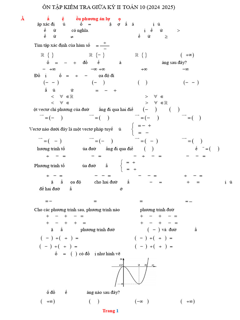 de-cuong-giua-ky-2-toan-10-nam-2024-2025 | PDF