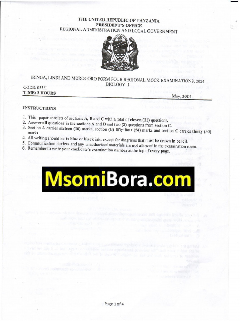 F4 BIOLOGY 1 by Faustine | PDF