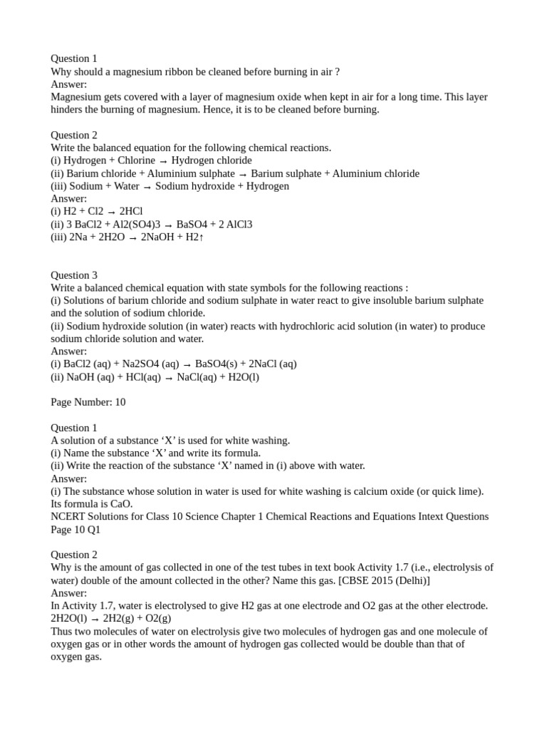 Balancing Chemical Reactions and Solubility | PDF | Chemical Reactions ...