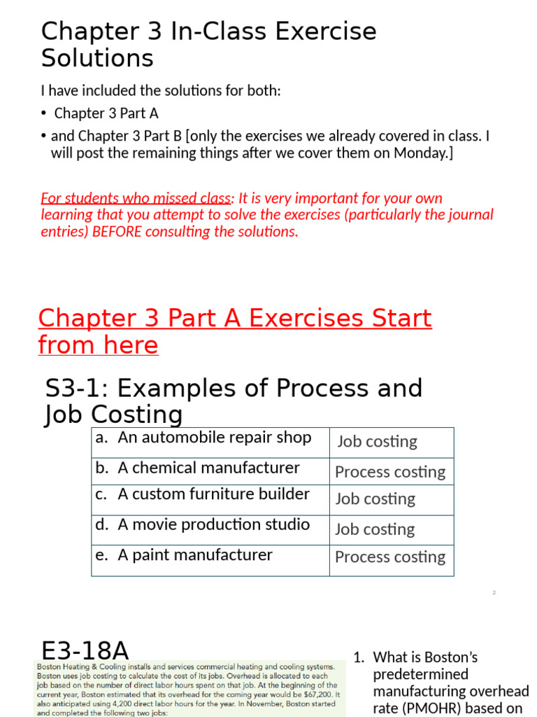 Chapter 3 in-Class-Exercises Solutions | PDF | Inventory | Expense