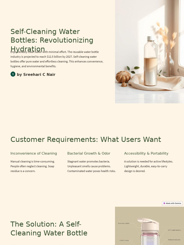 Self-Cleaning Water Bottles Market Insights | PDF | Hygiene | Water