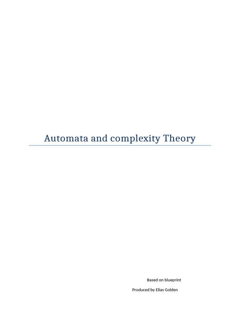 Automata and Complexity Theory | PDF | Time Complexity | Automata Theory