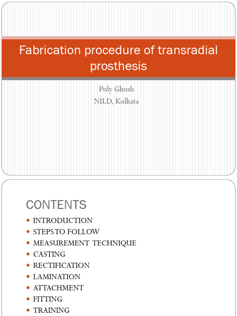 FABRICATION OF TRANS RADIAL SOCKET | PDF | Prosthesis | Anatomical ...