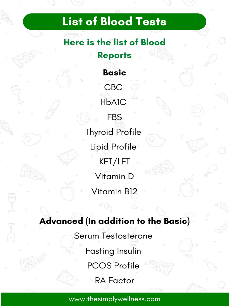 Basic: Here Is The List of Blood Reports | PDF