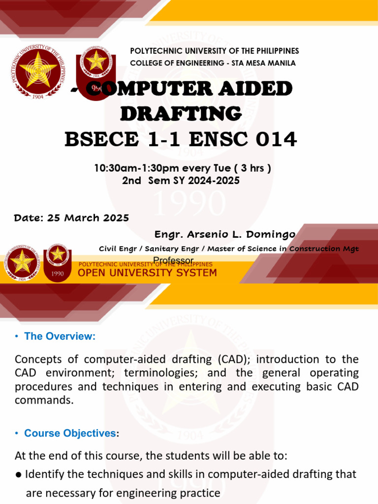 Cad Powerpoint Bsece 1 1 | PDF | Computer Aided Design