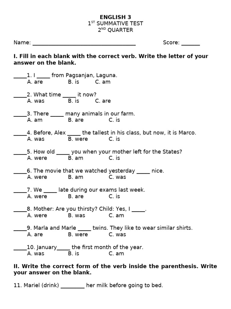ENGLISH3_ST1_Q2[1] | PDF
