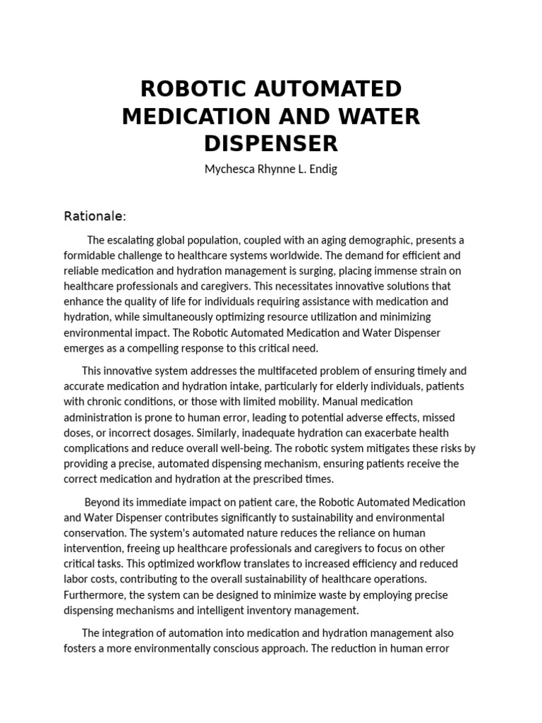 Robotic Automated Medication and Water Dispenser | PDF | Automation ...