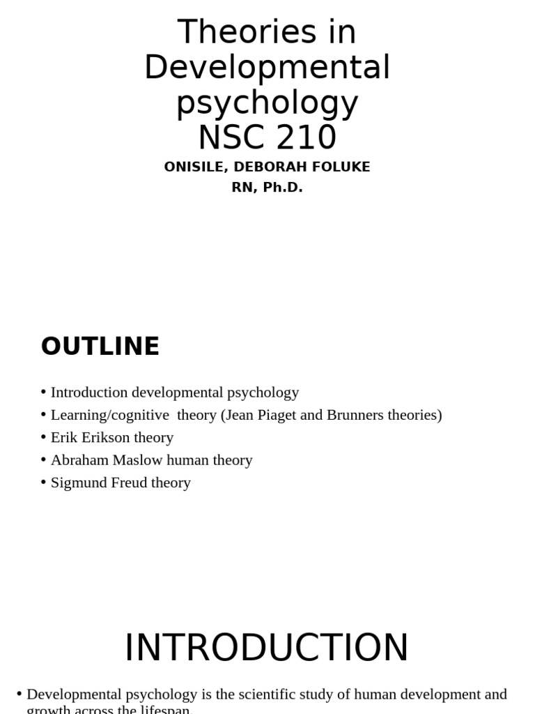 Theories in Developmental Psychology | PDF | Developmental Psychology ...